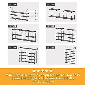 UMBFUN Shoe Rack, 9 Tiers Shoes Rack Organizer for Entryway Hold 50-55 Pairs Shoes and Boots Metal Shoes Storage Tall Stackable Free Standing Big Shoe Rack for Closet(3x9)