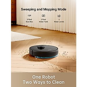 dreame D9 Max Robot Vacuum and Mop Combo, LiDAR Navigation, 4000Pa Strong Suction Power, 180mins Runtime, 2-in-1 Sweep and Mop, Compatible with Alexa