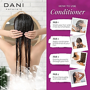 DANI Natural Nourishing Conditioner Naturals - Organic Ingredients Hydrate & Strengthen Hair - Sulfate, Phthalate & Paraben Free - Vegan & Cruelty Free - 12 Ounces (Passion Fruit)