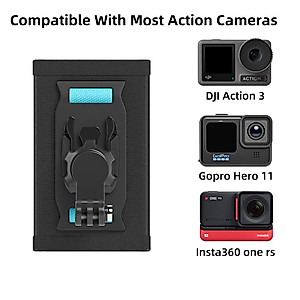 SKEZN Backpack Shoulder Strap Mount with Adjustable Ball Joint and Shoulder Pad Compatible with GoPro Hero 12 11 10 9 8, DJI Action 4/3, Insta360 and More (4.3 * 2.8 * 3 in)