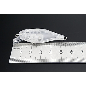10PCS Unpainted Lure Blanks 3.81g 5.7cm with 4mm Free Fishing Eye Crankbait Baits Simulation Blank Body Clear Hard Baits Trout Salmon Minnow Lure Popper Lures Topwater Freshwater 4mm 8056