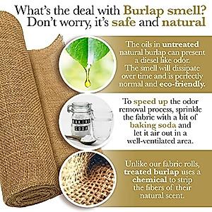 Burloptuous 40"x15 Feet Gardening Burlap Roll - Multipurpose Natural Burlap Fabric, High Density Jute Fiber Material for Decorations, Center Pieces for Home, Rustic Party Décor