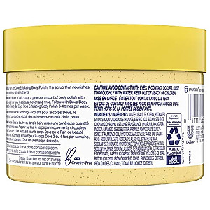 Dove Exfoliating Body Polish Body Scrub Exfoliating Scrub for Dry Skin Crushed Almond and Mango Butter Gently Exfoliates to Reveal Healthy Skin 10.5 Ounce (Pack of 4)