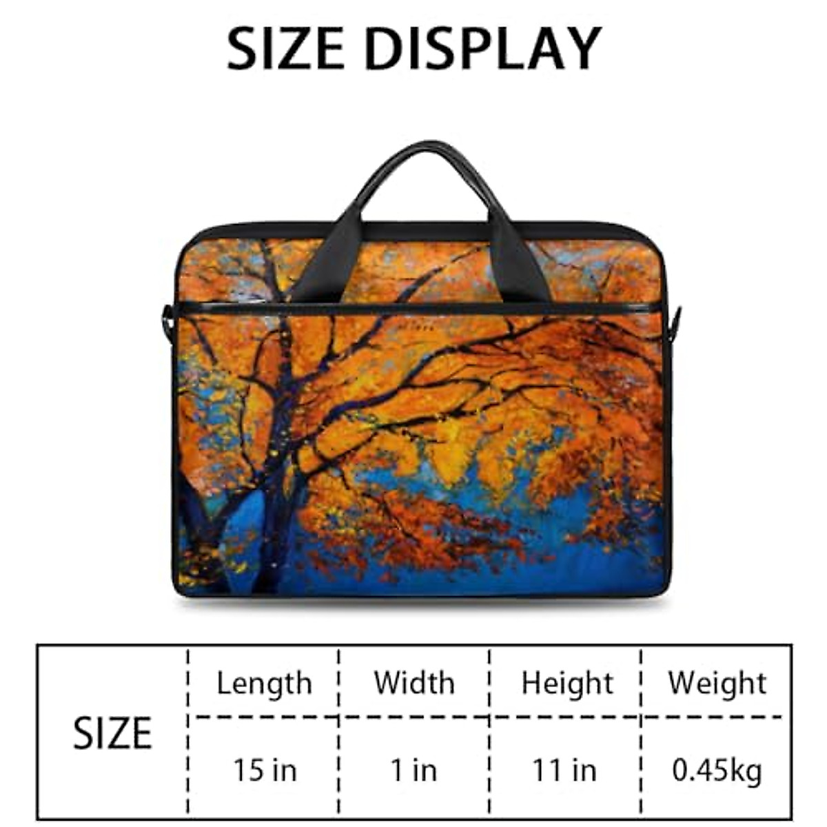 Fall Tree Laptop Computer Bag Waterproof Shoulder Messenger Bag 13-15 inch Durable Laptop Tote Bag with Shoulder Strap Handle Lightweight Crossbody Briefcase