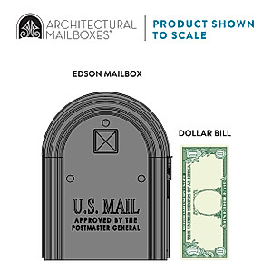 Architectural Mailboxes Edson Galvanized Steel Post Mount Mailbox, Compatibility Code A, EM110GMAM, Grey, Medium Capacity