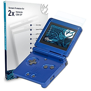 Bruni Screen Protector compatible with Nintendo GBA SP Protector Film, crystal clear Protective Film (2X)