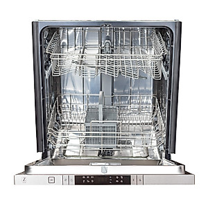 ZLINE 24 in. Top Control Dishwasher in Black Matte with Stainless Steel Tub and Modern Style Handle