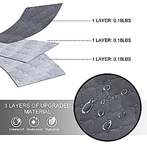 FEXIA 6 Pack 90L Large Clothes Storage Bag Foldable Closet Organizer and Storage Bin with Reinforced Handle Clear Window Sturdy Zipper Thick Farbic for Quilts, Comforters, Blankets, Bedding(Gray)