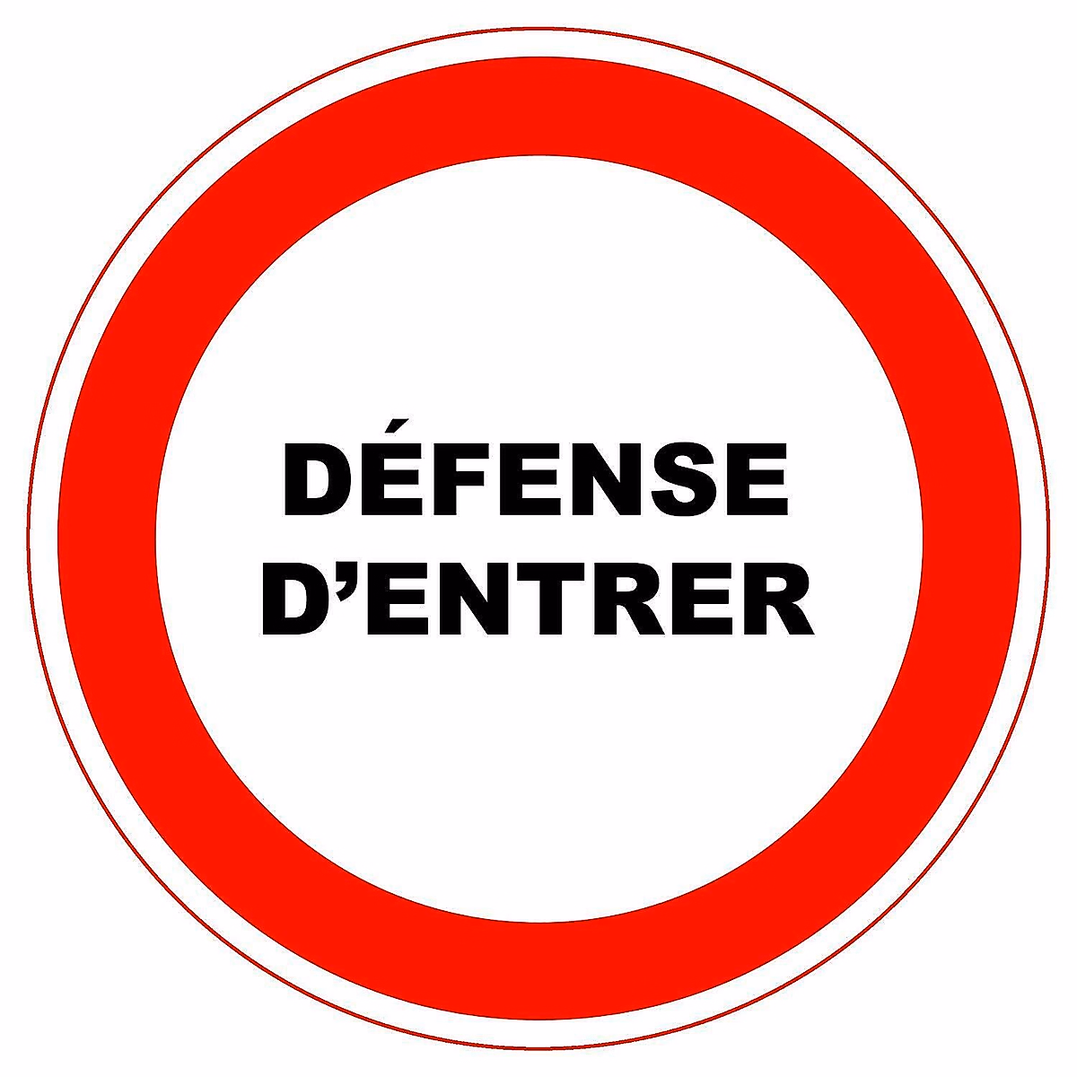 SIGNCHAT Panneau D¨¦fense D'Entrer Funny Metal Sign Crossing Traffic Novelty Sign 12X12 Inch