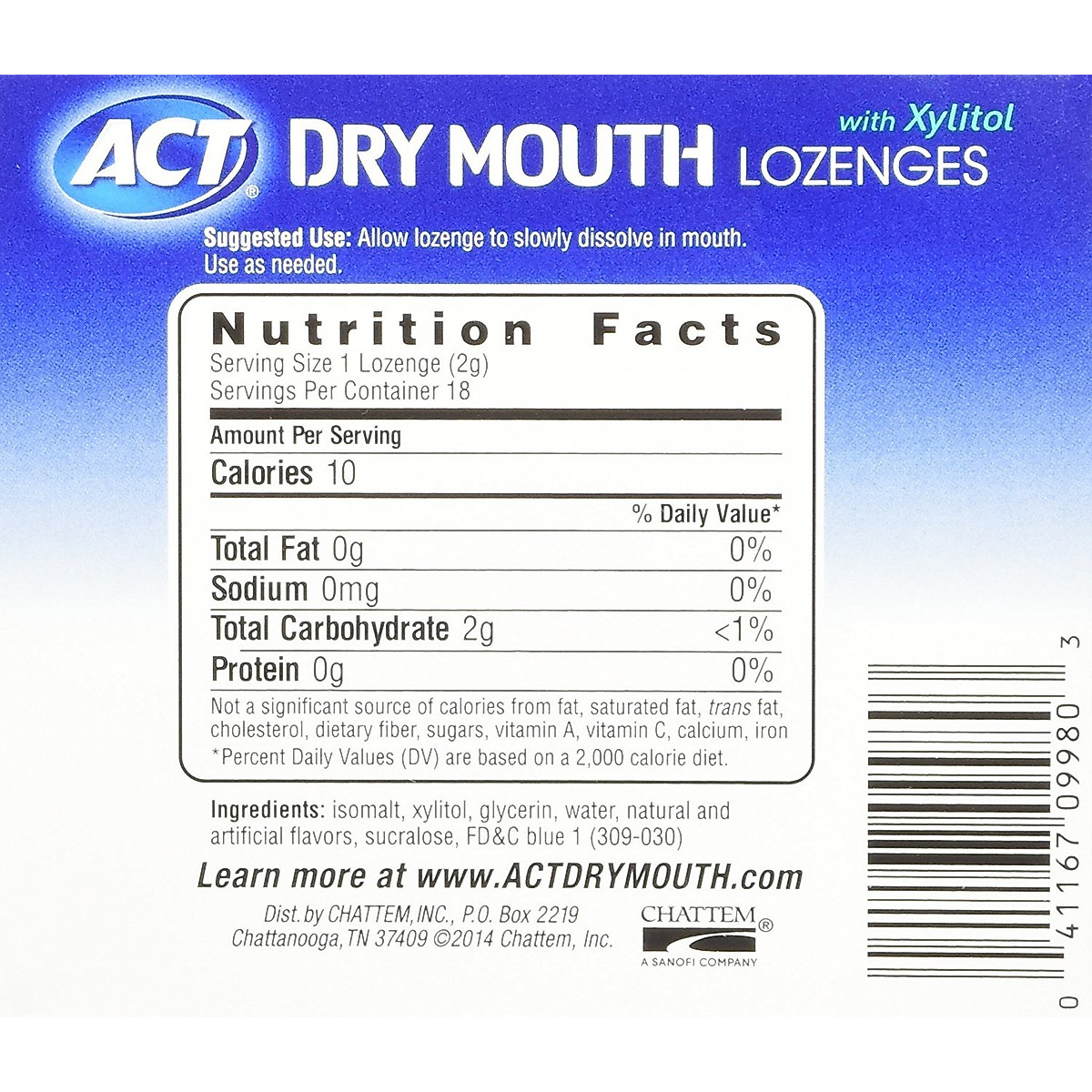 ACT Dry Mouth Lozenges With Xylitol 18 Count (Pack of 1) (Packaging May Vary)