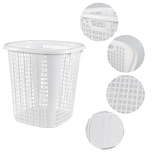 CadineUS 6 Pack Plastic Dirty Clothes Hamper, Laundry Basket with Handles, White