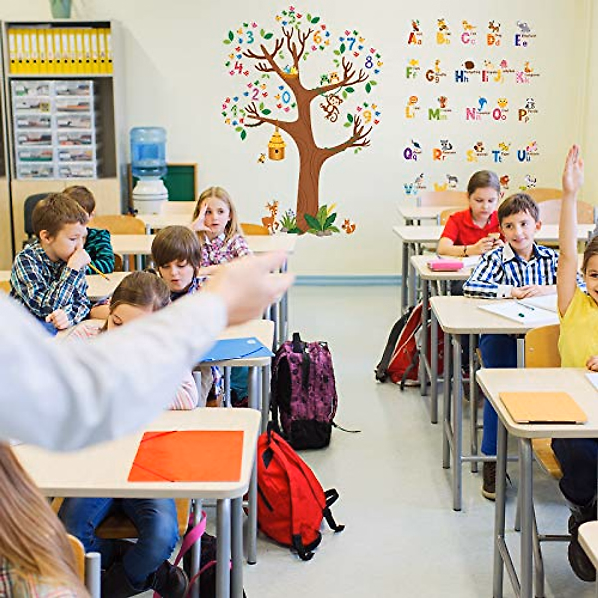 3 Sheets Animal Alphabet and Numbers Tree Wall Decals ABC Letters and Birds Numbers Peel and Stick Wall Stickers for Welcome Back to School Classroom Decorations Kids Bedroom Living Room