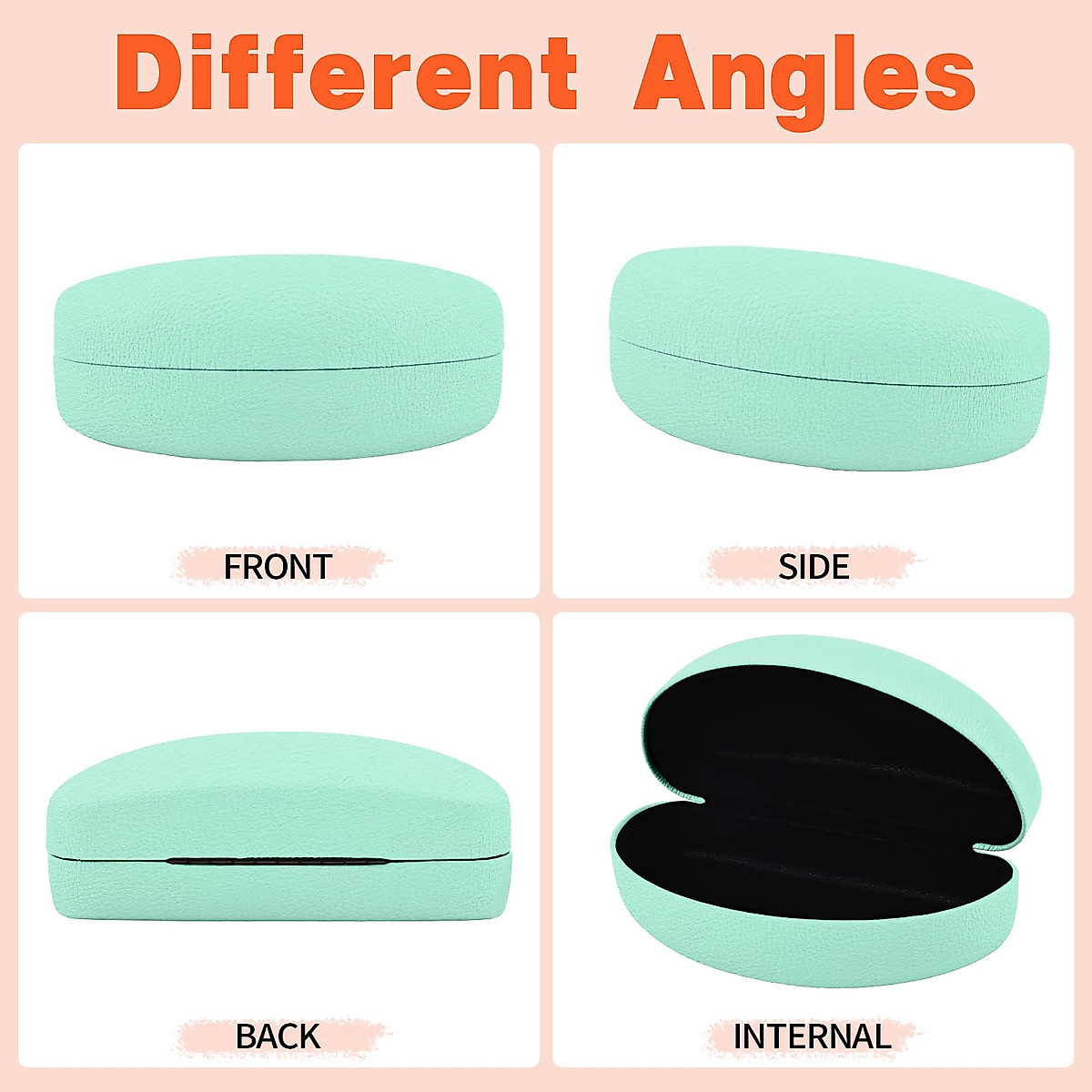 CHZZMS 2 PACK Large Hard Shell Sunglasses Case, Protective Case For Sunglasses and Eyeglasses (cyan+purple)