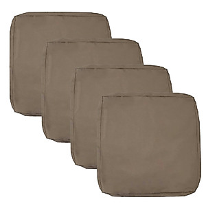 FLYMEI Patio Cushion Covers 24x22x4 Waterproof Outdoor Cushion Cover Replacement 4Packs Outdoor Seat Cushion Slipcover for Outdoor Rattan Chair Sofa, Taupe