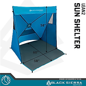 Black Sierra Beach Tent with UPF 50+ Sun Protection, Easy Set Up Sun Shelter, Portable Lawn Canopy with Carry Bag, Outdoor Pop Up Cabana Shade for The Beach, Backyard, Sports, RV