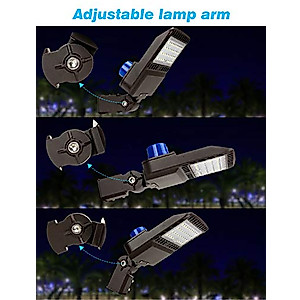 150W LED Parking Lot Light 19500LM 5000K Adjustable Slip fit Mount with Dusk-to-Dawn Photocell IP65 Waterproof LED Parking Lot Lights