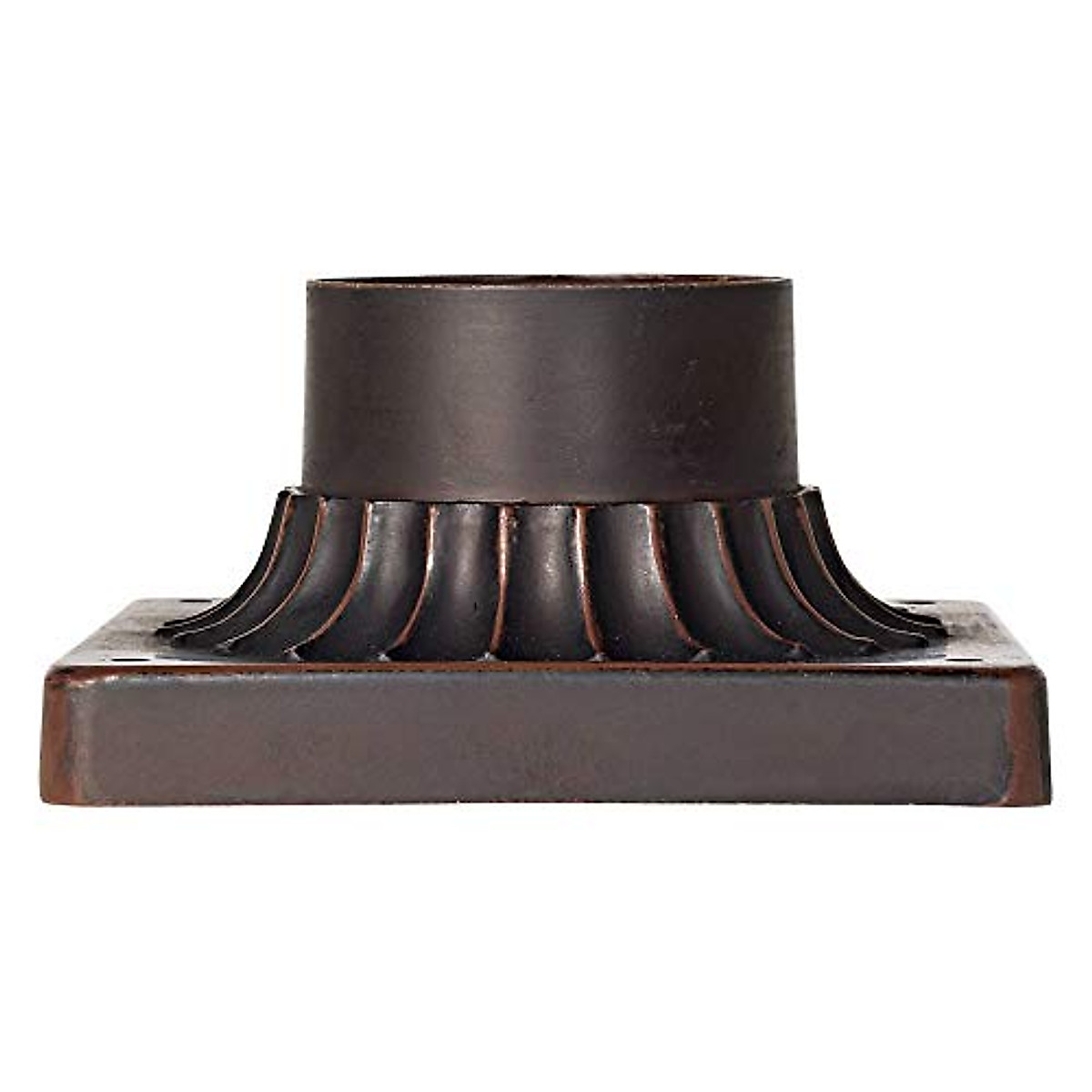 John Timberland Outdoor Pier Mount Post Adapter Antique Bronze Aluminum Fluted Column Style Base 5 3/4" for Exterior House Porch Patio Outside Deck Garage Yard Garden Driveway Home Lawn Walkway