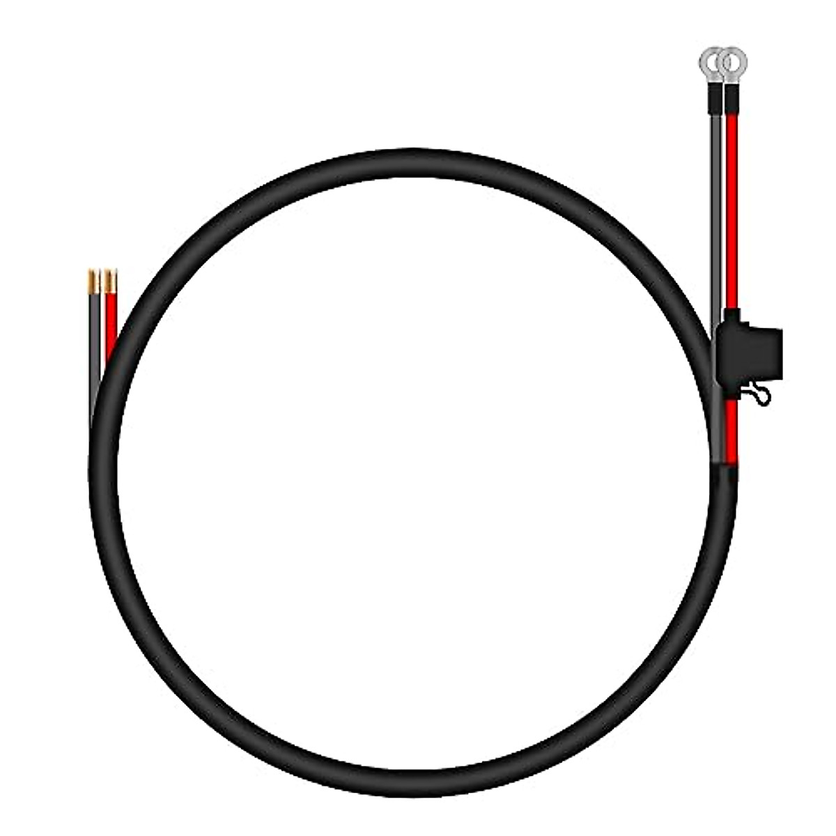 Newpowa red Black Extension Cable and Battery Cable with Fuse (Battery Cable W/ 30A Fuse)