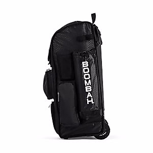 Boombah Rolling Superpack Baseball/Softball Gear Bag - 23-1/2" x 13-1/2" x 9-1/2" - Black - Telescopic Handle - Holds 4 Bats - Wheeled Version