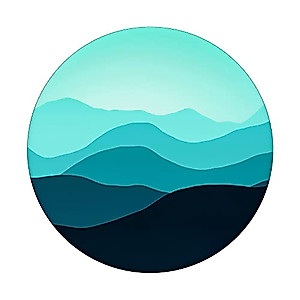 Cool Mountains Abstract Pastel Turquoise Blue Design PopSockets Swappable PopGrip