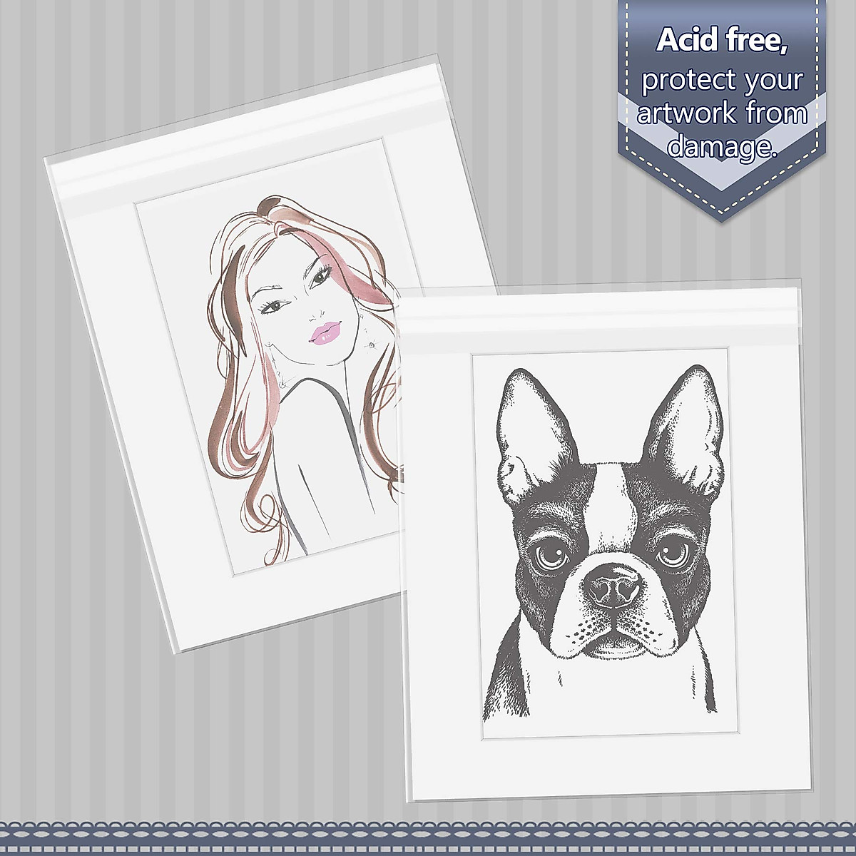 Golden State Art, Pack of 100, Acid-Free Crystal Clear Sleeves Storage Bags for Photo Prints Framing Mats Mattes (Bag Size: 16 3/8x 20 1/8 inches for 16x20 Mats)