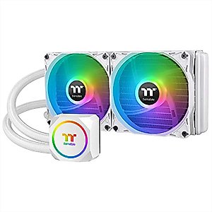 Thermaltake TH240 ARGB Snow Edition AM5/AMD/Intel LGA1200 Ready All-in-One Liquid Cooling System 240mm High Efficiency Radiator CPU Cooler CL-W301-PL12SW-A, White