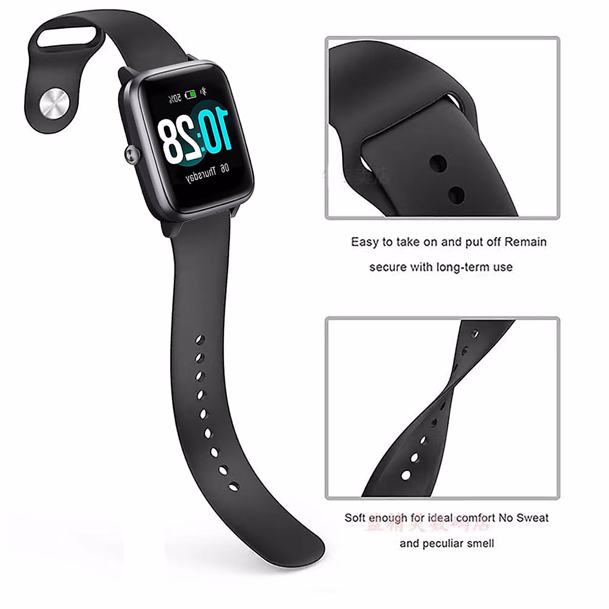 3 Packs Compatible with Veryfitpro ID205L/ID205/ID205U/ID205S/ID205G/SW020/SW021 Smart Watch Bands Soft Silicone Waterproof Adjustable Replacement Bands for Willful Yamay Letscom Letsfit for Women Men