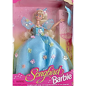Mattel Songbird Barbie Doll w Real Singing Songbird Balances on Fingertip! (1995)