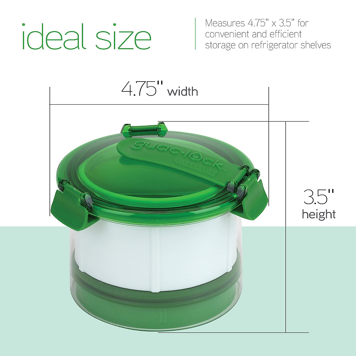 Casabella Guac-Lock Container, White, Green/Clear