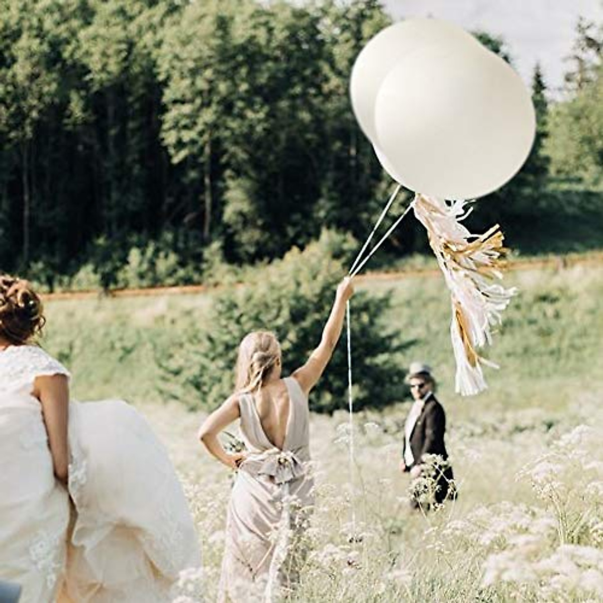 36 Inch Latex Round White Balloons(Premium Helium Quality),Giant Balloons for Photo Shoot/Birthday/WeddingParty/Festivals/Event Decorations(12PCS)