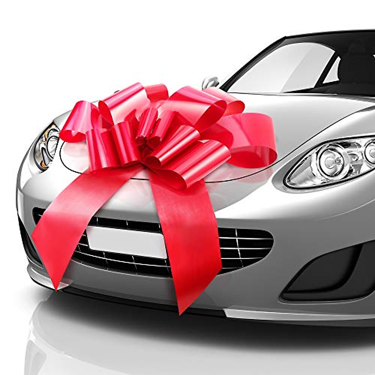 MIFFLIN Thicker & Sturdier Big Car Bow (Red, 30 inch) Butterfly Shape Gift Bow, Giant Bow for Car, Birthday Bow, Huge Car Bow, Car Bows, Big Red Bow, Bow for Gifts, Christmas Bow for Cars