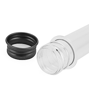 LEXININ 60 PCS 40ml Clear Test Tubes, Plastic Test Tubes with Black Screw Caps, Plastic Tubes for Craft Wedding Decor