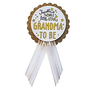 Grandma to Be Pin Twinkle Little Star Baby Shower Pin White & Gold for Nona to wear, It's a Girl, It's a Boy Baby Sprinkle