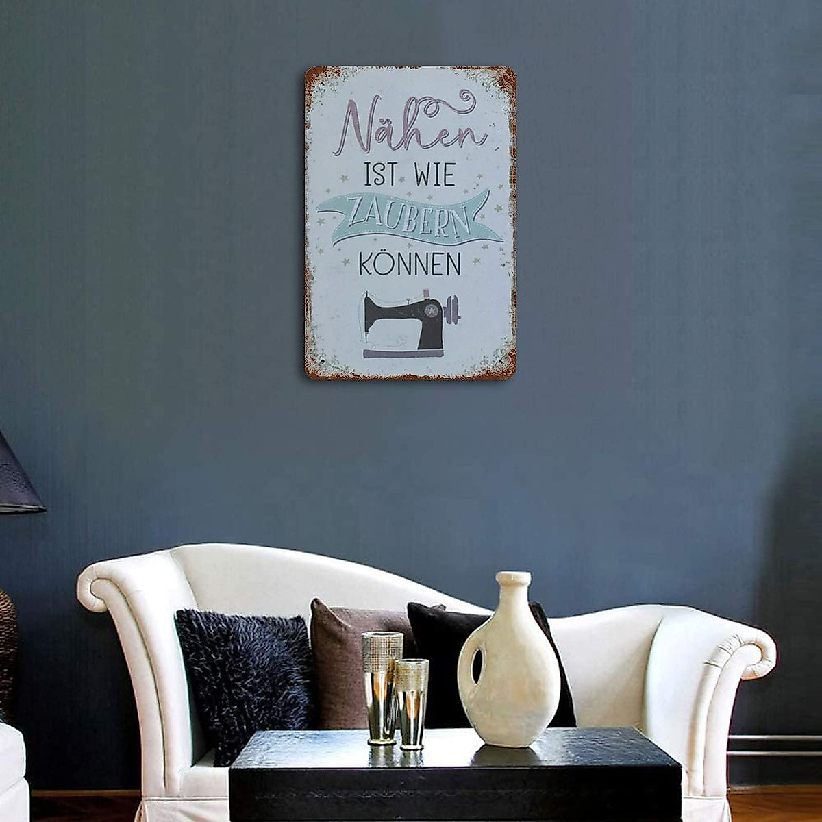 Funny Tin Sign Sewing Is Like Magic Can Be Funny Poster Art Wall Decoration for Women's Cave Home Living Room 8 Inch X 12 Inch