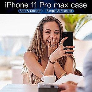 peafowl iPhone 11 Pro Max Case Compatible with iPhone 11 Pro Max Matte Silicone Gel Cover with Full Body Protection Anti-Scratch Shockproof Case Classic Black 6.5 inch