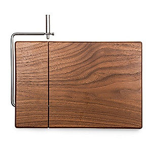TOSCANA - a Picnic Time Brand Meridian Black Walnut Cutting Board with Cheese Slicer 12 x 10 x 12