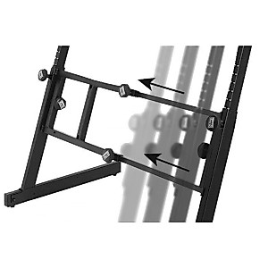On-Stage KS7365EJ Pro Heavy-Duty Folding-Z Keyboard Stand with 2nd Tier,Black
