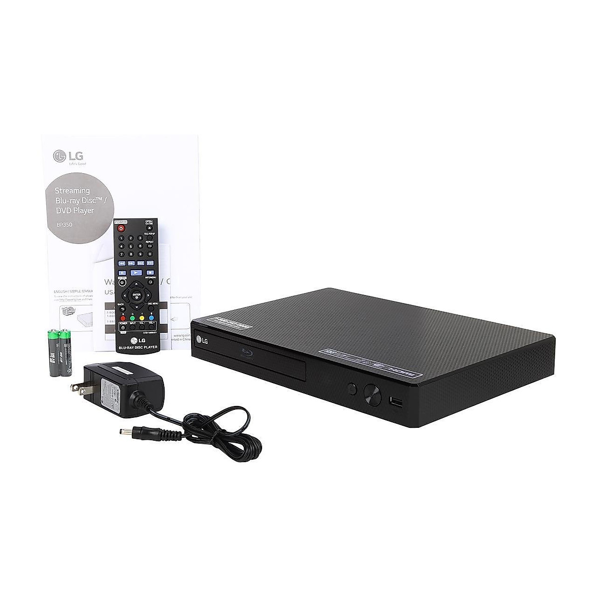 LG BP350 Blu-ray Player with Streaming Services and Built-in Wi-Fi, Black