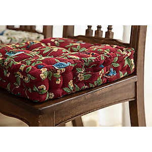 vctops Famrhouse Animal Printed Chair Seat Cushions for Dining Room Chairs Super Soft Comfy Chair Pad with Handle (Red,16"x16")