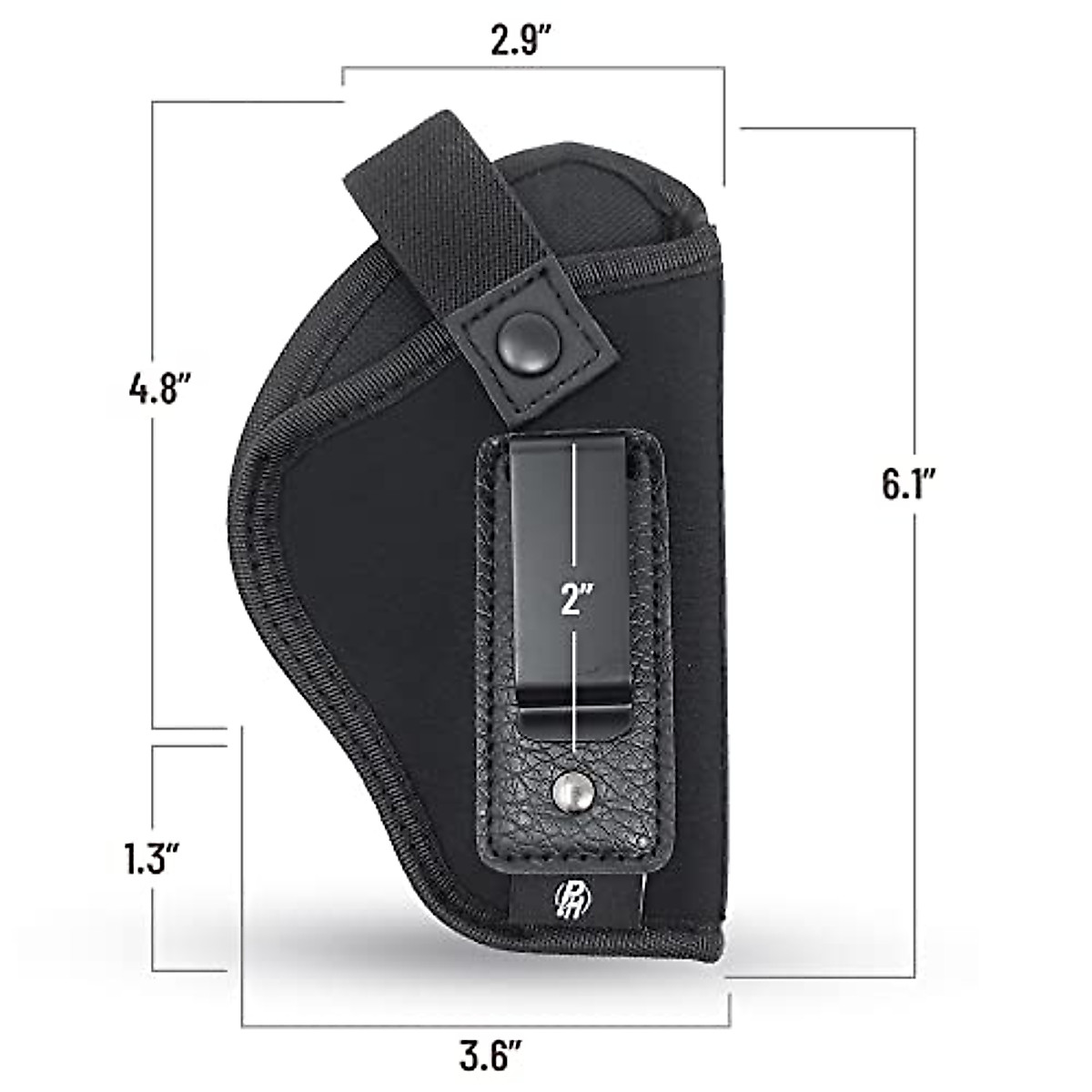 IWB Gun Holster by PH - Concealed Carry Soft Material and Interior - Fits M&P Shield 9mm.40.45 Auto/Glck 19 26 27 29 30 33 42 43 / Rug LC9, LC380 - Taurus Slim, PT111 G2 GX4 - Springfield XDs Hellcat