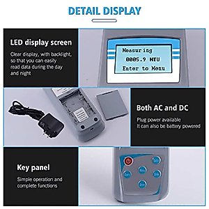 Digital Turbidity Meter, Laboratory Turbidimeter, ZD‑2A Handheld Digital Turbidity Meter Portable Turbidimeter for Swimming Pool Laboratory US Plug 100‑240V