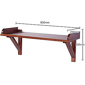 PIBM Stylish Simplicity Shelf Wall Mounted Floating Rack Shelves Separator Plate Solid Wood Tv Background Storage Side Fence Beautiful Durable Living Room,2 Colors,2 Sizes, Bbrown , 60x23x25cm