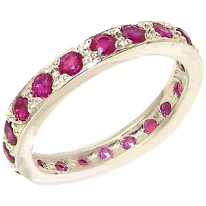 LetsBuyGold 925 Sterling Silver Real Genuine Ruby Womens Promise Ring - Size 9