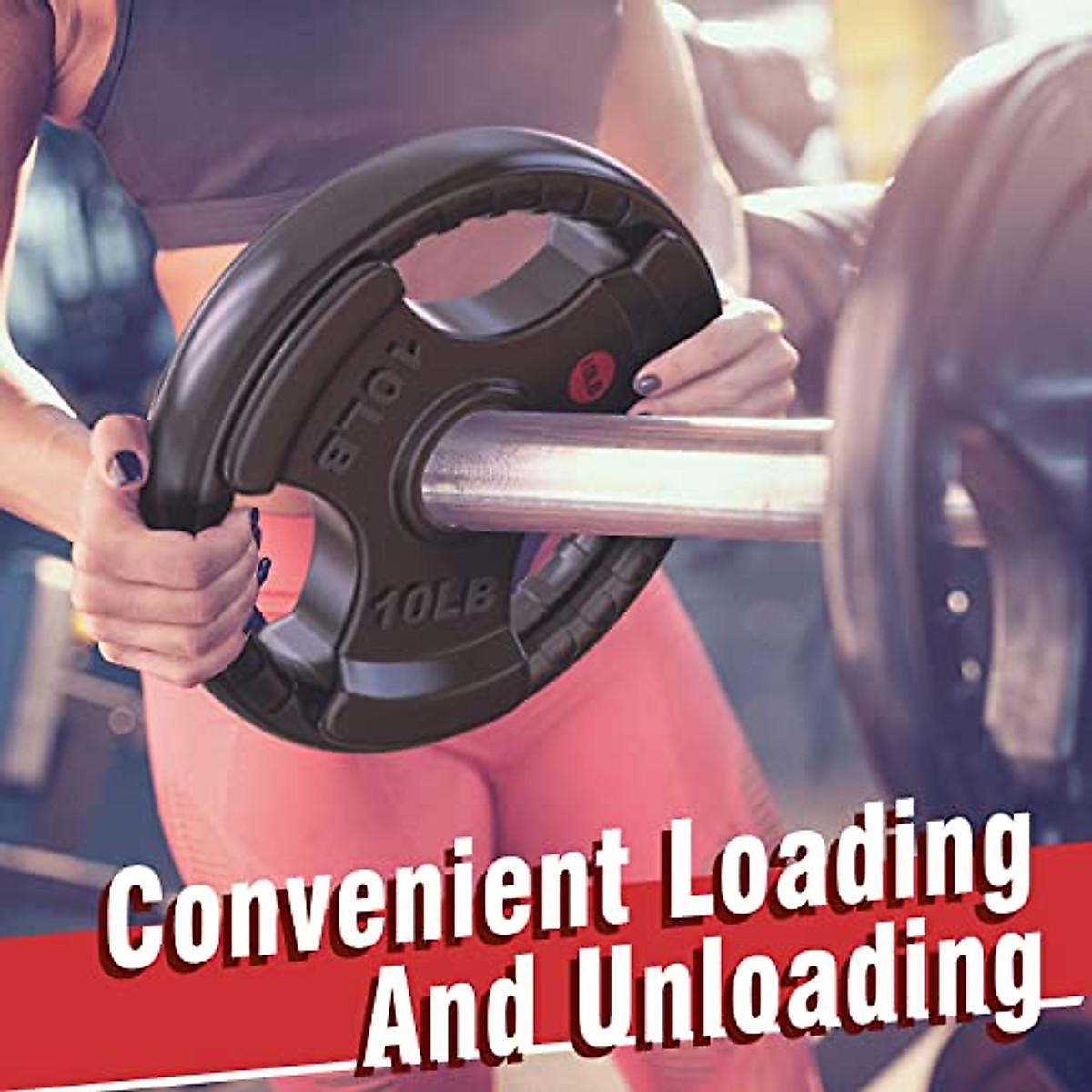 GIKPAL Weight Plates 2-inch Olympic Rubber Weight Plate Sets for Weightlifting, Strength Training & Crossfit in Home Gym - Multiple Weights Available (25lbs 45 lbs)