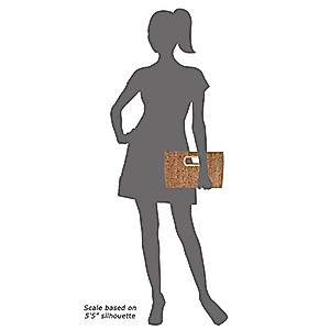 Cork Top Handle Clutch, GOLD