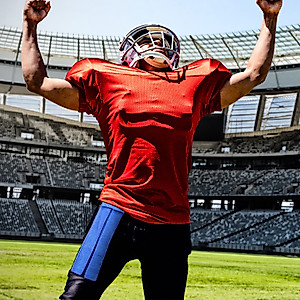 Oudain 3 Pcs Football Towel Quarterback Football Field Towel Closed Football Accessories Microfiber Sports Towels with Hook and Loop Straps for Football, Golf, Gym (White Black Blue)