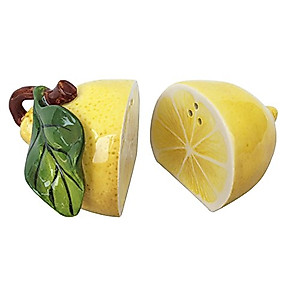 Blue Sky Ceramic Lemon Salt & Pepper Set, Multicolor