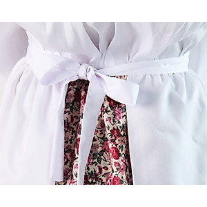 Making Believe Womens Classic Mop Cap and Apron Set, White