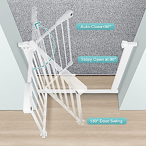 Baby Gate for Stairs, 29.9" High Safety Pet Gates for Dogs, Fits Between 25.5" and 28.3", Easy Walk Safety Gates for Baby, Easy Install Pressure/Hardware Mounted Dog Gates for House Indoor