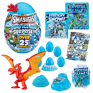 Smashers Dino Ice Age Mammoth Series 3 by ZURU Surprise Egg with Over 25 Surprises! - Slime, Dinosaur Toy, Collectibles, Toys for Boys and Kids, Blue